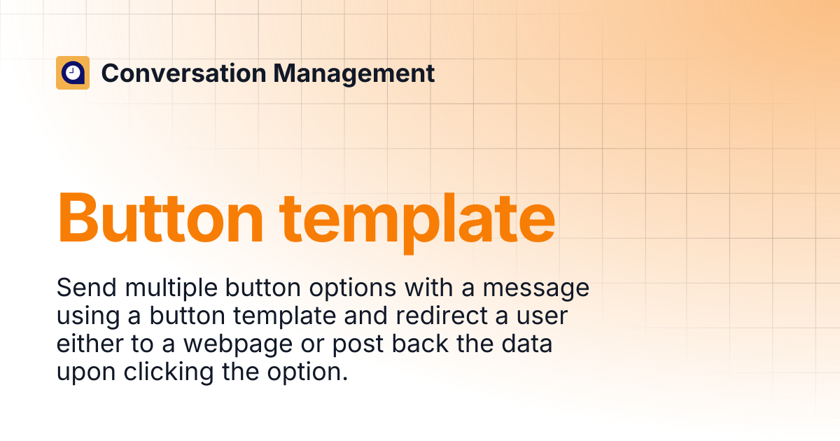 Button template | Conversation Management
